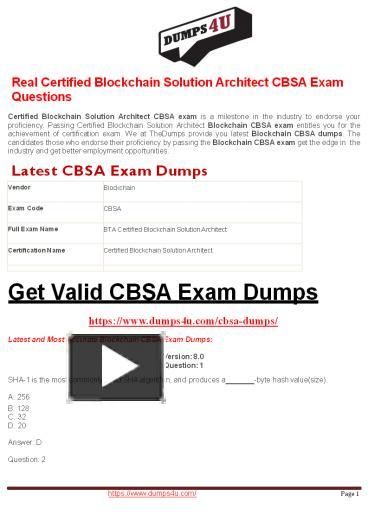 How I Prepared Blockchain CBSA Exam In One Week? presentation | free to ...
