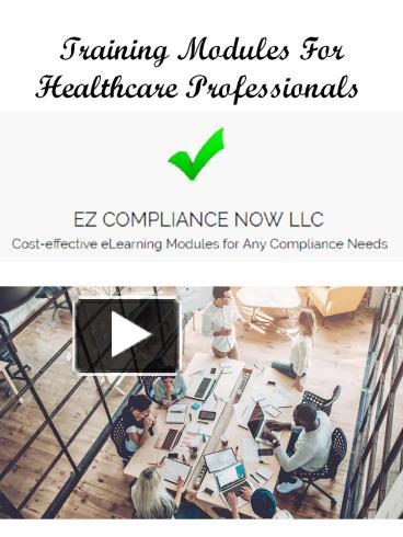 PPT – Training Modules For Healthcare Professionals PowerPoint ...