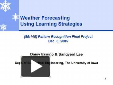 Weather Forecasting Using Learning Strategies presentation | free to view