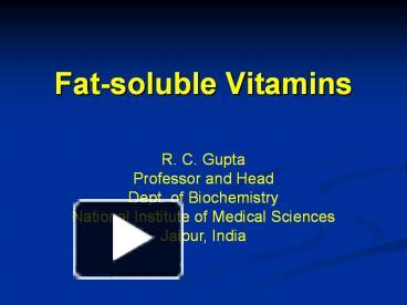 PPT – Fat-soluble vitamins PowerPoint presentation | free to download ...