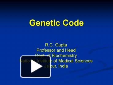 PPT – Genetic code PowerPoint presentation | free to download - id ...