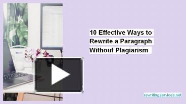 10 Effective Ways to Rewrite a Paragraph Without Plagiarism ...