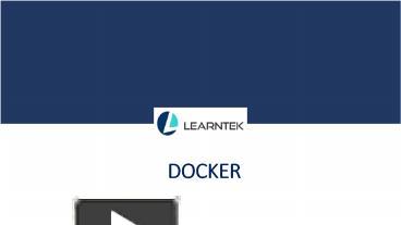 Docker Training presentation | free to download
