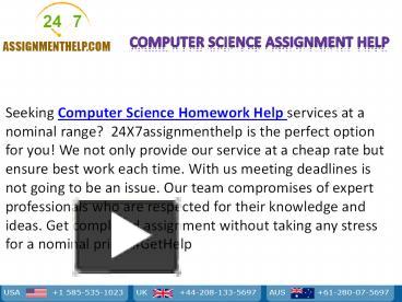 Computer science assignment help presentation | free to download