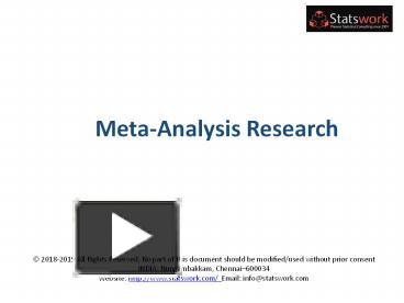 Meta-Analysis Research presentation | free to download