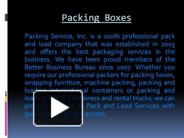 PPT – Packing Boxes PowerPoint presentation | free to download - id ...