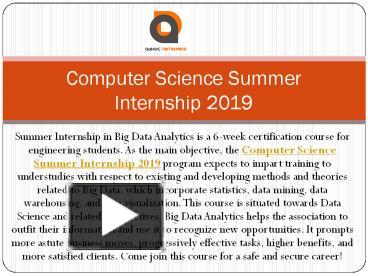 PPT – B.Tech Computer Science Summer Internship 2019 PowerPoint ...