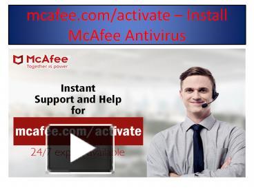 www.McAfee.com/activate -Sign in with your McAfee account now ...