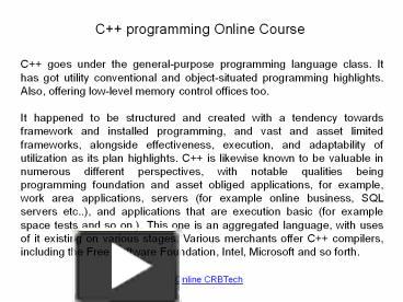 C++ Online Course | Best C++ Programming Certification presentation ...