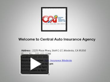 PPT – Auto Insurance Modesto, CA PowerPoint presentation | free to ...