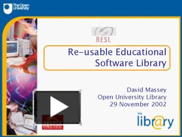 PPT – Reusable Educational Software Library PowerPoint presentation ...