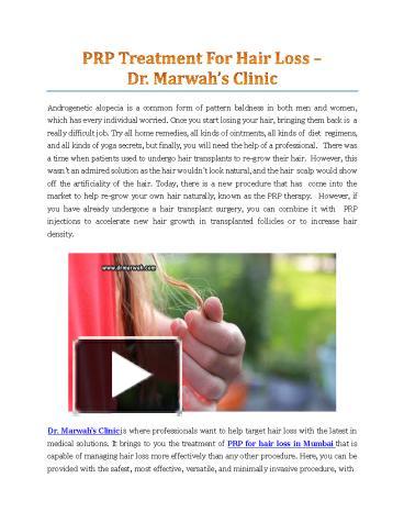 PPT – PRP Treatment For Hair Loss - Dr. Marwah's Clinic PowerPoint ...