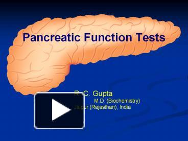 Pancreatic function tests presentation | free to download