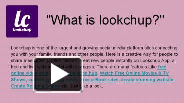 PPT – What is Lookchup? PowerPoint presentation | free to download - id ...