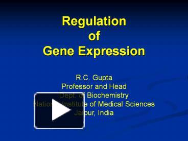 PPT – Regulation of gene expression PowerPoint presentation | free to ...