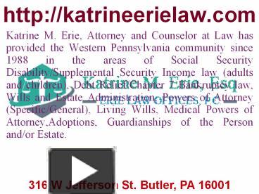 PPT – Social security appeals attorney at Butler County, PA PowerPoint ...
