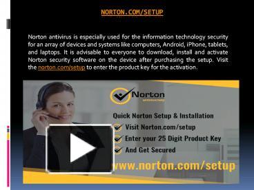 norton.com/setup - enter your product key presentation | free to download
