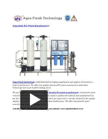 PPT – Industrial Ro Plant Manufacturer PowerPoint presentation | free ...