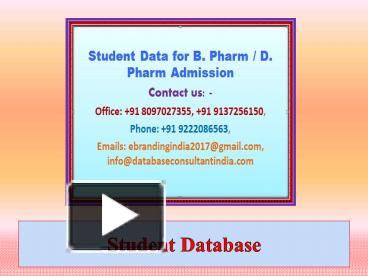 Student Database presentation | free to download