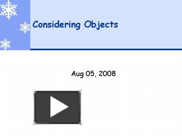 Considering Objects presentation | free to view