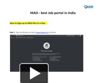 HIAD is the best job portal in india presentation | free to download