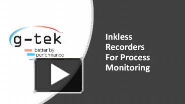 Inkless chart recorders from G-Tek corporation pvt ltd presentation ...