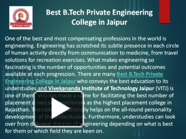 PPT – Best B.Tech Private Engineering College in Jaipur PowerPoint ...