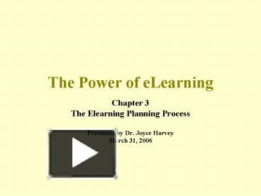The Power of eLearning presentation | free to view