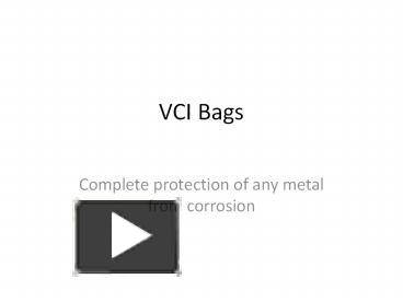VCI Bags presentation | free to download