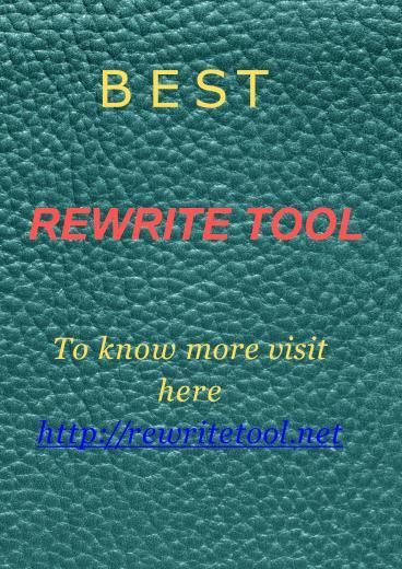 rewrite tool presentation | free to download