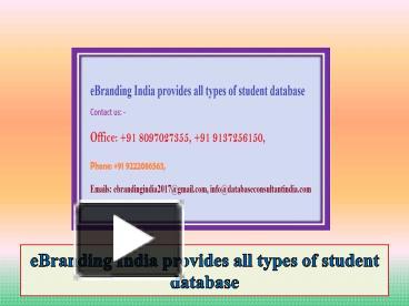 PPT – eBranding India provides all types of student database PowerPoint ...