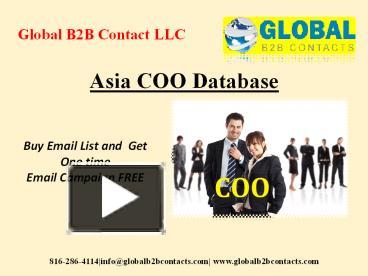 Asia COO Database presentation | free to download
