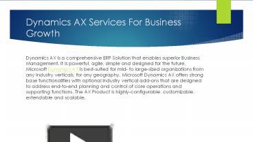 PPT – Dynamics AX Services PowerPoint presentation | free to download ...