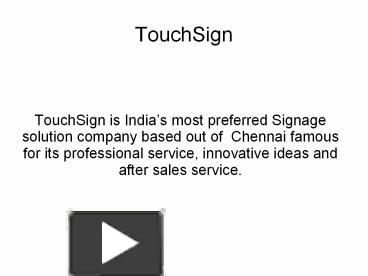 Touch sign presentation | free to download