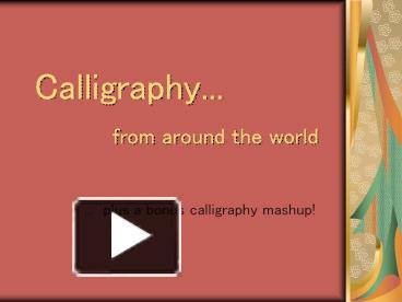 Calligraphy presentation | free to download