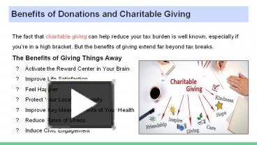 PPT – Benefits of Donations and Charitable Giving PowerPoint ...