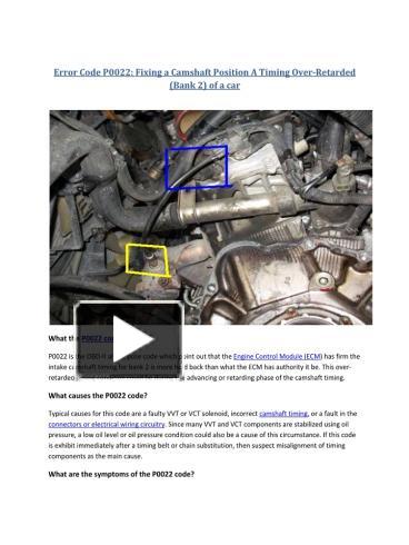 Partsavatar Car Interior & Exterior Parts, Toronto - Error Code P0022 ...