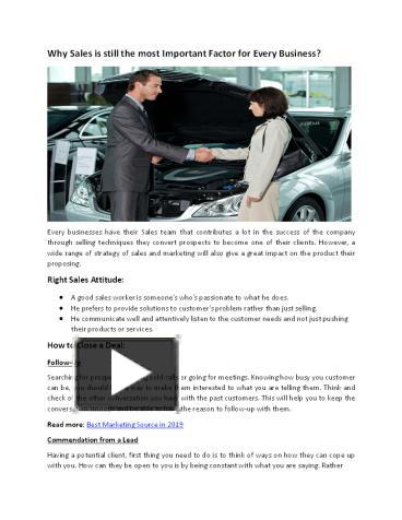 Why Sales is still the most Important Factor for Every Business ...