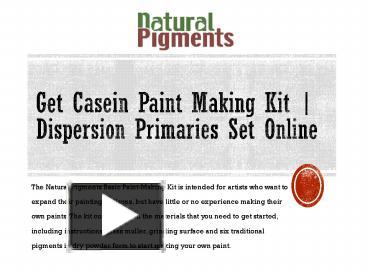 PPT – Get Casein Paint Making Kit | Dispersion Primaries Set Online ...