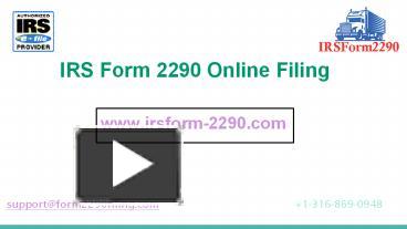 PPT – Complete your IRS Form 2290 Online Filing with Form2290Filing ...