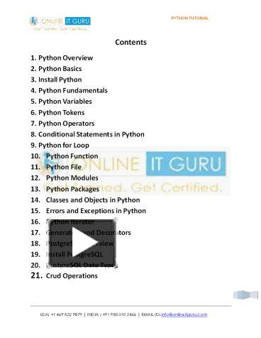 Python tutorial presentation | free to download