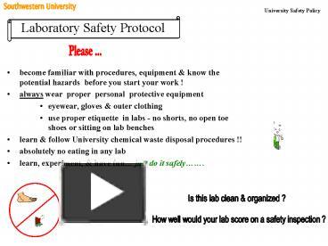 Laboratory Safety Protocol presentation | free to view