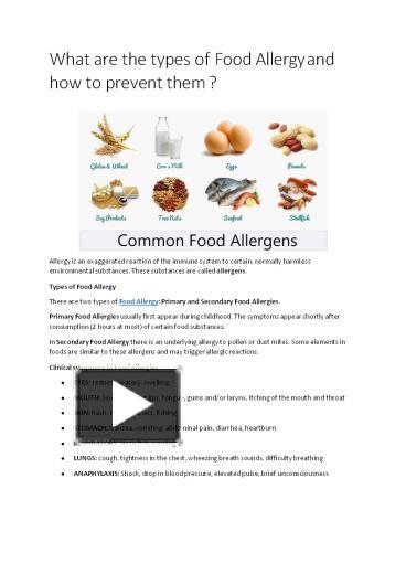 What are the types of Food Allergy and how to prevent them ...