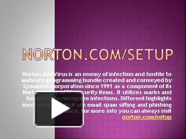 Norton.com/Setup- Antivirus Activation Product presentation | free to ...
