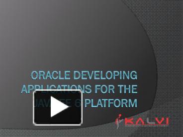 PPT – Oracle Developing Applications for the Java EE 6 Platform ...