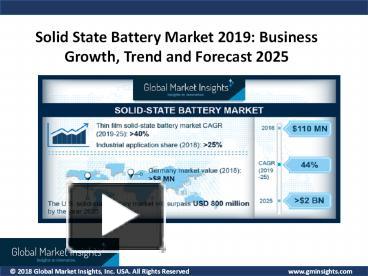 PPT – 2019 Solid State Batteries Market Growth | Trends Analysis Report ...