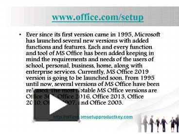 PPT – Office Setup 2019 PowerPoint presentation | free to download - id ...