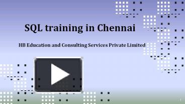 SQL training in Chennai presentation | free to download
