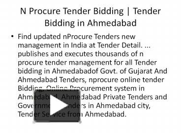 Tender Bidding Support presentation | free to download