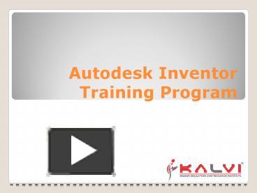 Autodesk Inventor Training Program presentation | free to download